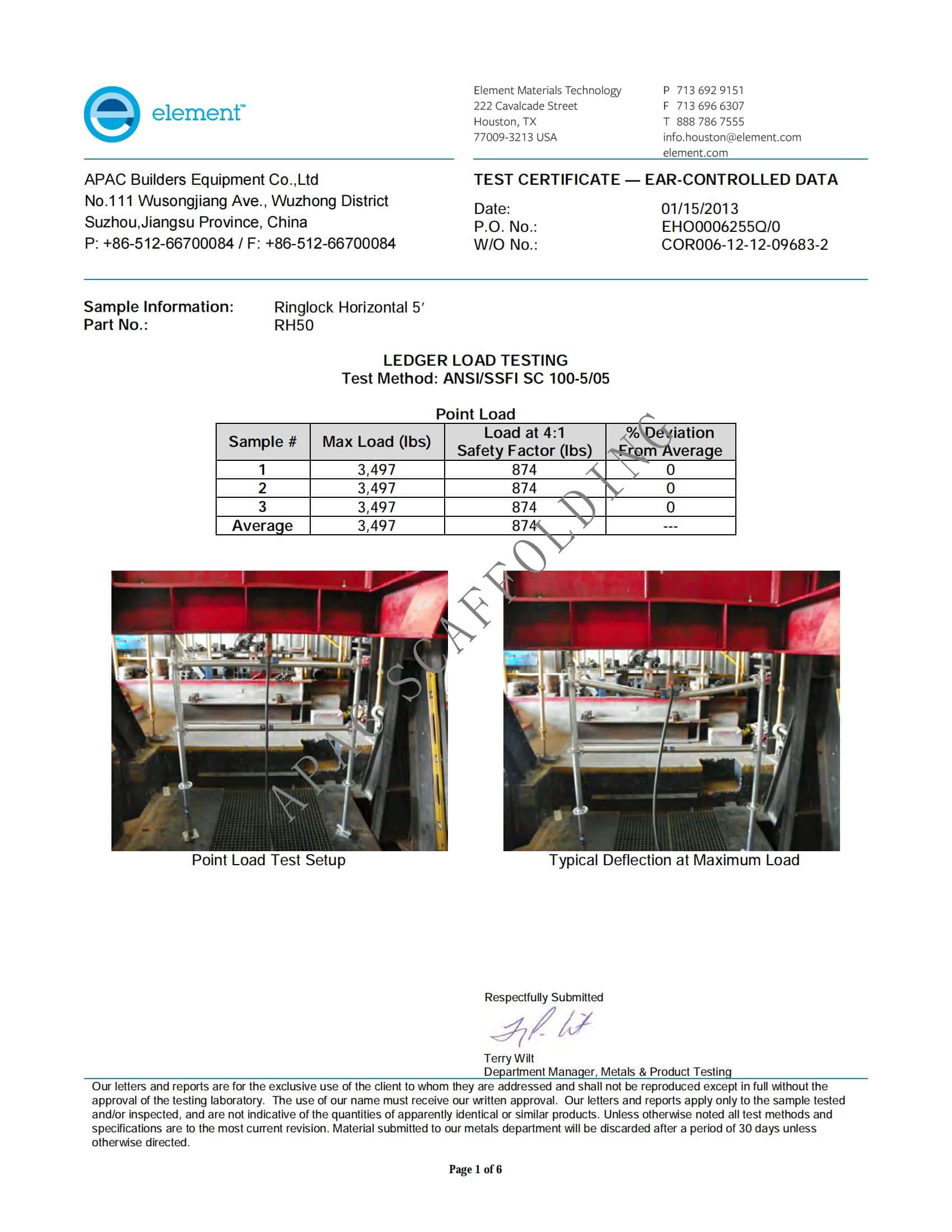 Certification - APAC Scaffold