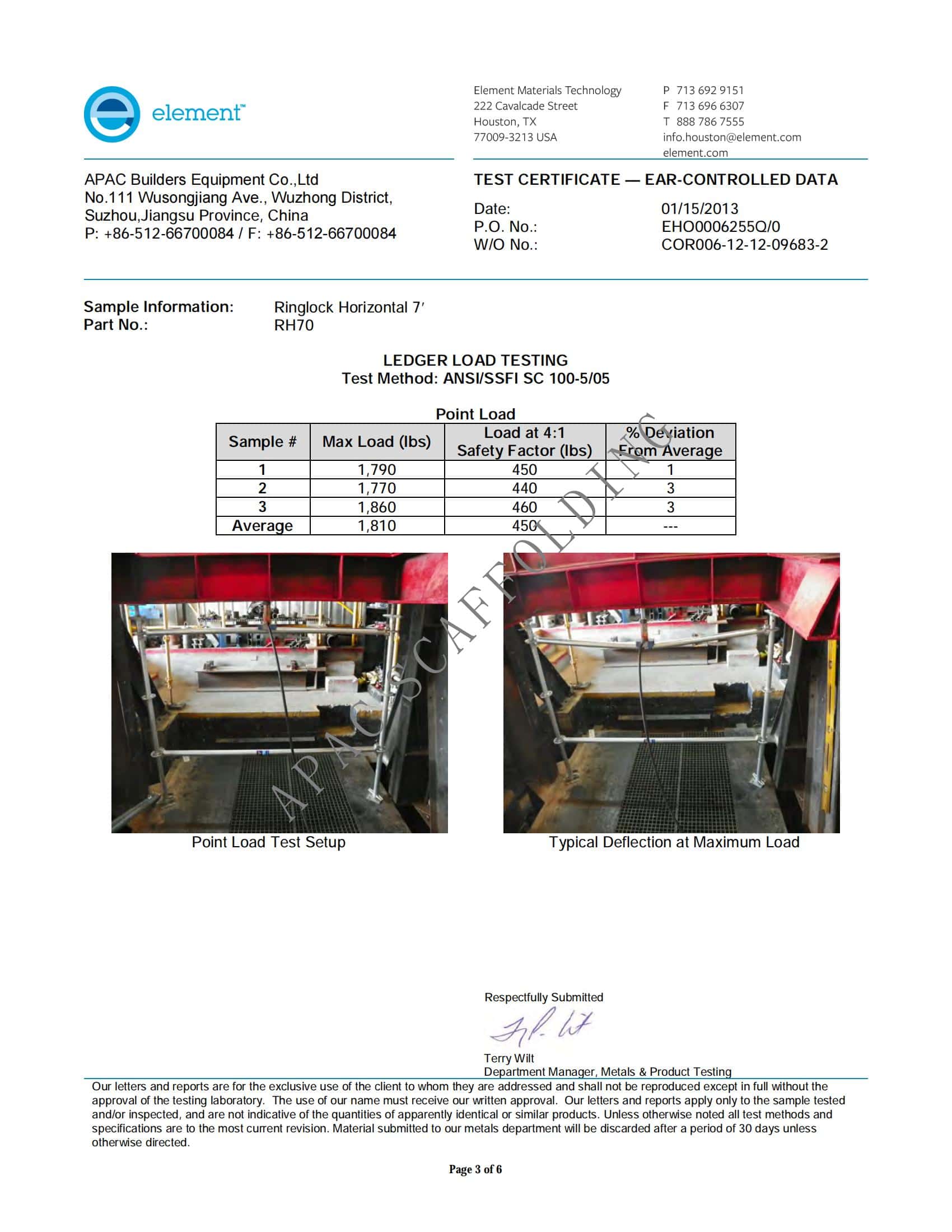 Certification - APAC Scaffold